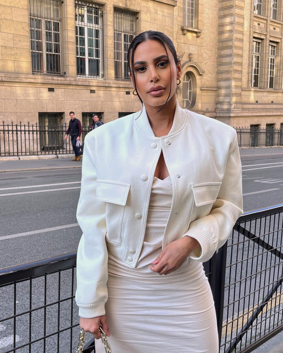 Streetwear Cropped Ladies Stylish Bomber Jacket - Lightweight and brea ...