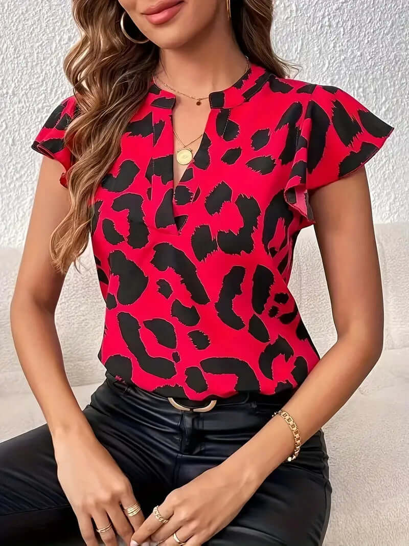Laylia | casual style blouse with leopard print – DESTINY